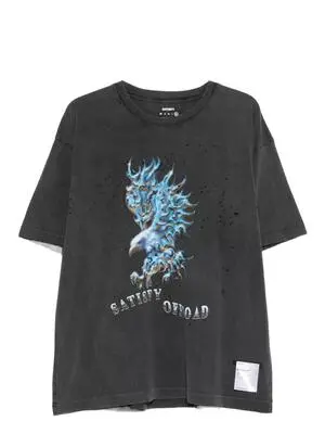 Satisfy Distressed Graphic-print T-shirt Black