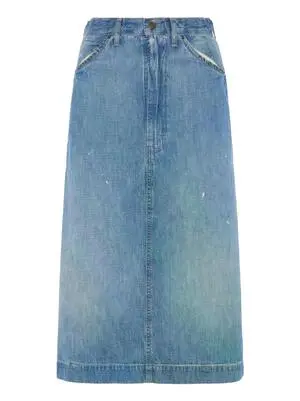 MAISON MARGIELA Midi Denim Skirt - Blue