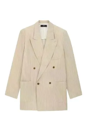 Amiri Striped Double-breasted Blazer - Neutrals
