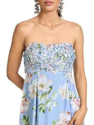 Sachin & Babi Embroidered Ames Gown - Twilight Petals
