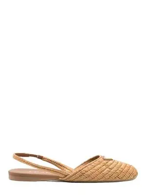 Prada Crochet Slingback Ballerinas - Neutrals