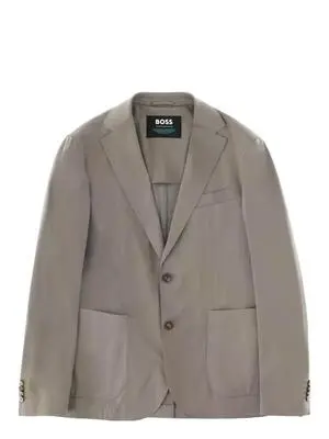 BOSS Button Leather Jacket - Neutrals