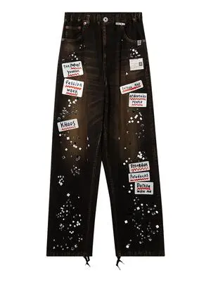 Mihara Yasuhiro Embellished Denim Jeans - Black