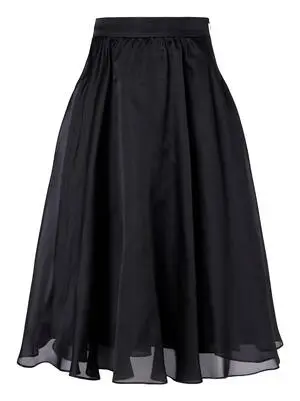 Max Mara Calle Silk Midi Skirt - Black