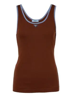 Prada Cotton Jersey Tank Top - Brown