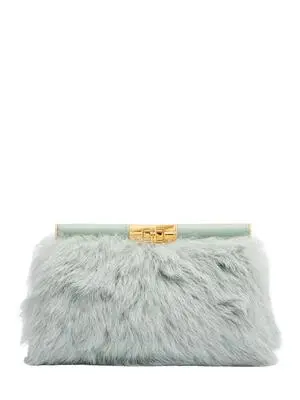 Dolce & Gabbana Marlene Small Shearling Shoulder Bag - Green