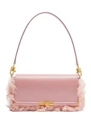 Dolce & Gabbana Marlene Small Shearling Shoulder Bag - Pink