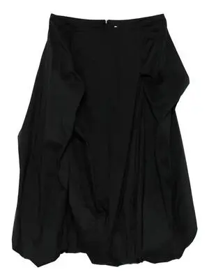 Liviana Conti Gathered Midi Skirt - Black