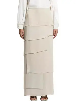 Peserico Tiered Maxi Skirt - Neutrals