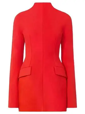 Sportmax Tefrite High-neck Dress With Flap Pockets - Red