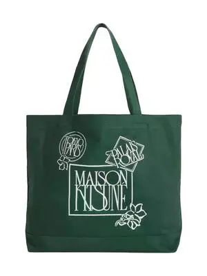 Maison Kitsuné Art Nouveau Stamp Tote Bag - Green