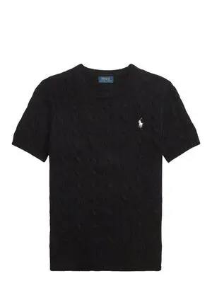 Polo Ralph Lauren Cable-knit Logo T-shirt - Black