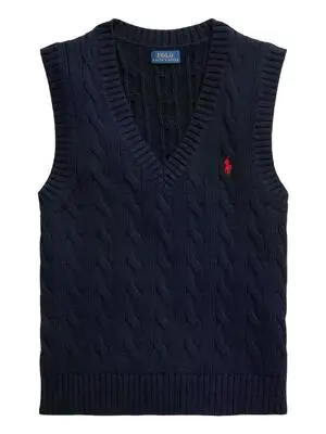 Polo Ralph Lauren Cable-knit V-neck Vest - Blue