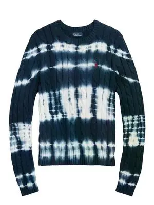 Polo Ralph Lauren Cable-knit Tie-dye Sweater - Blue