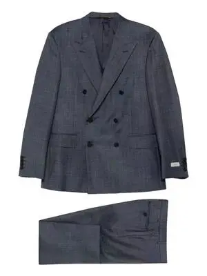 Canali Double-breasted Pinstripe Suit - Blue