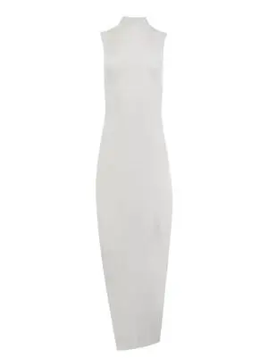 Rick Owens Turtleneck Ribbed Dress - White