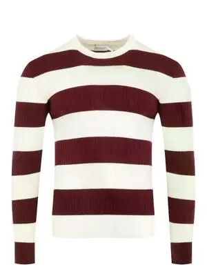 Moncler Striped Crew-neck Sweater - Red