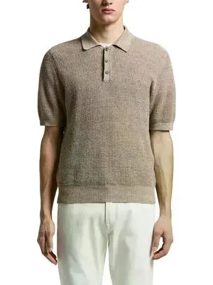 Peserico Buttoned Polo Brown