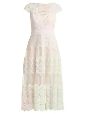 Tadashi Shoji Lace Tiered Dress - White