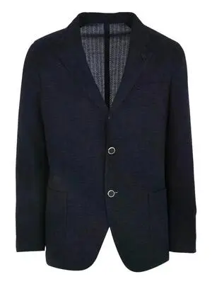 LARDINI Twobutton Liknit Jacket - Blue