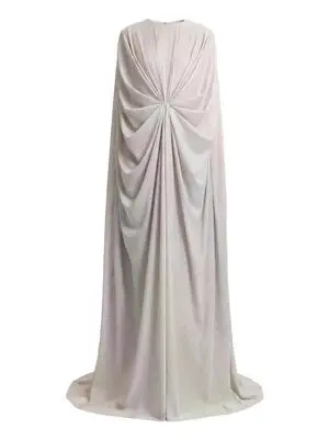 GEMY MAALOUF Beaded-neckline Maxi Kaftan - Neutrals