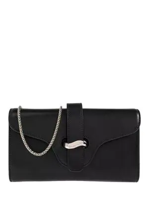 Emporio Armani Leather Wallet With Chain Strap - Black
