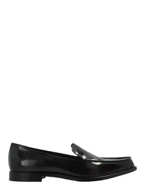 Emporio Armani Icon Logo Detail Leather Loafers - Black