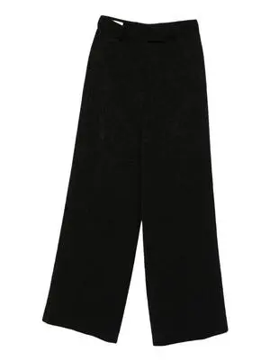 Dries Van Noten Floral Jacquard Wide-leg Trousers - Black