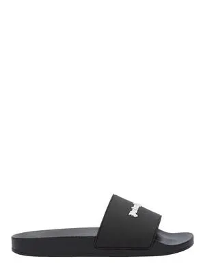 Palm Angels Classic Logo Pool Sliders Black