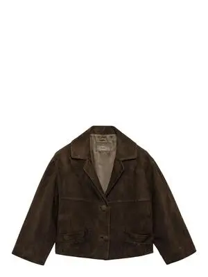 Prada Cropped Suede Jacket - Green