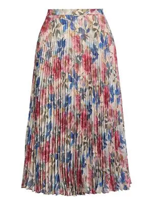 MIKAEL AGHAL Pleated Floral-Print Chiffon Skirt