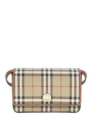 Burberry Burberry Hampshire Crossbody Bag In Vintage Check Canvas Brown