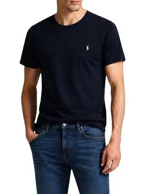 Polo Ralph Lauren Cotton T-shirt With Embroidered Pony Logo Navy