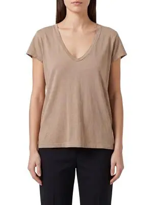 JAMES PERSE V-neck T-shirt - Coffee