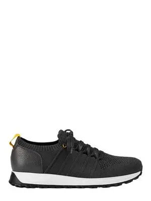 DOUCAL'S Crochet Knit And Leather Low-top Sneakers - Grey