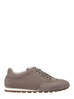 DOUCAL'S Suede Calfskin Lace Up Sneakers - Grey