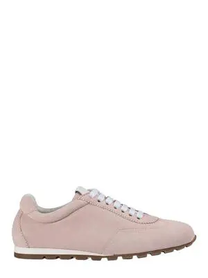 DOUCAL'S Suede Calfskin Lace Up Sneakers - Pink