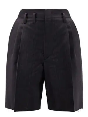 MAISON MARGIELA Striped Tailored Shorts - Black