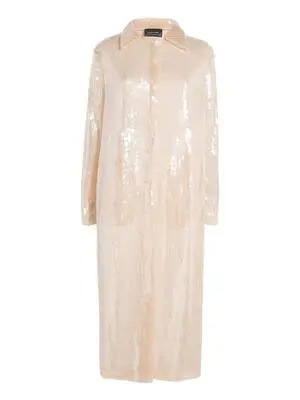 Fabiana Filippi Sequinned Overcoat - Beige
