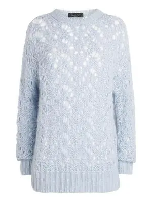 Fabiana Filippi Openwork-knit Sweater - Turquoise