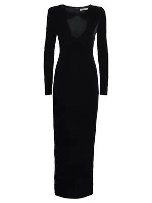 Alessandra Rich Velvet Bow-detail Maxi Dress - Black
