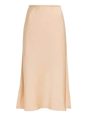 Vince Satin Midi Skirt - Beige
