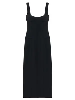 Alexander McQueen Wool-mohair Midi Dress - Black