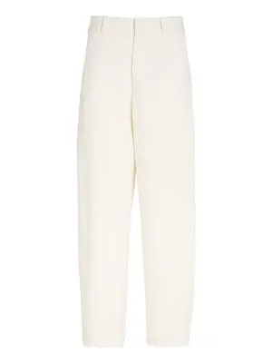 Kiton Wool-silk Wide-leg Trousers - White