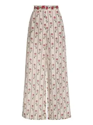 Agua Bendita Tota Quebrada Linen Trousers - Multi