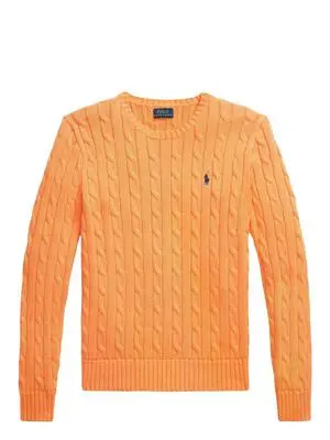 Polo Ralph Lauren Cable-Knit Crew-Neck Sweater Orange