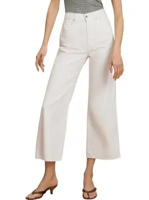 Veronica Beard Taylor High-waist Wide-leg Ankle Jeans - White