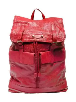 Balenciaga 2010s Classic Leather Backpack - Red