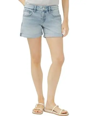 SILVER JEANS CO. Mid-rise Denim Boyfriend Shorts - Boogie