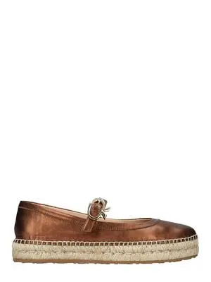 GIANVITO ROSSI Elda Leather Ballet Flats - Brown
